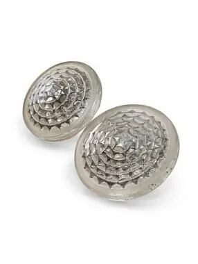 Office | Antique Silver Luster Glass Buttons Dome Star Pattern Shank ...